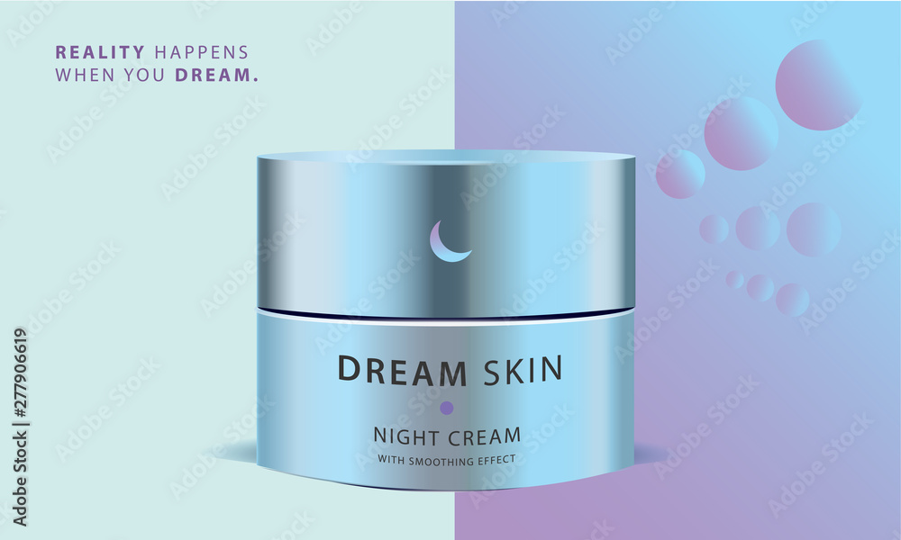 Editable cosmetic product packaging design for night face cream ...