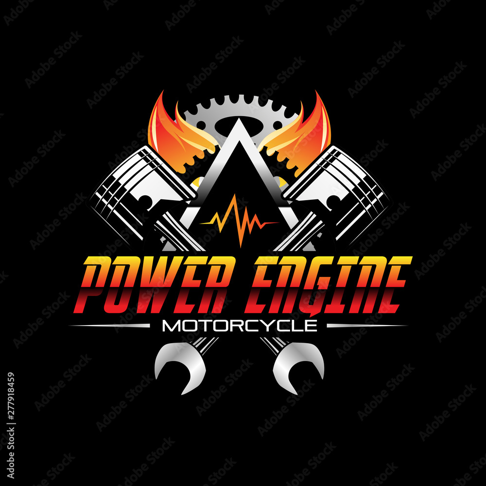 Fire Power Automotive Engine Logo Design Symbol Icon Stock Vector ...