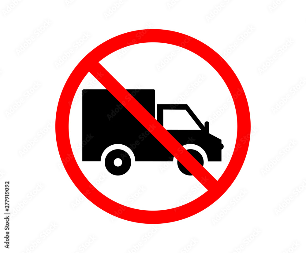 No trucks. Truck prohibition sign, vector illustration. Stock Vector ...