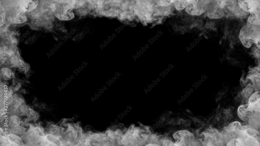 Smoke Frame Border High Quality Rendering on Black Background Stock ...