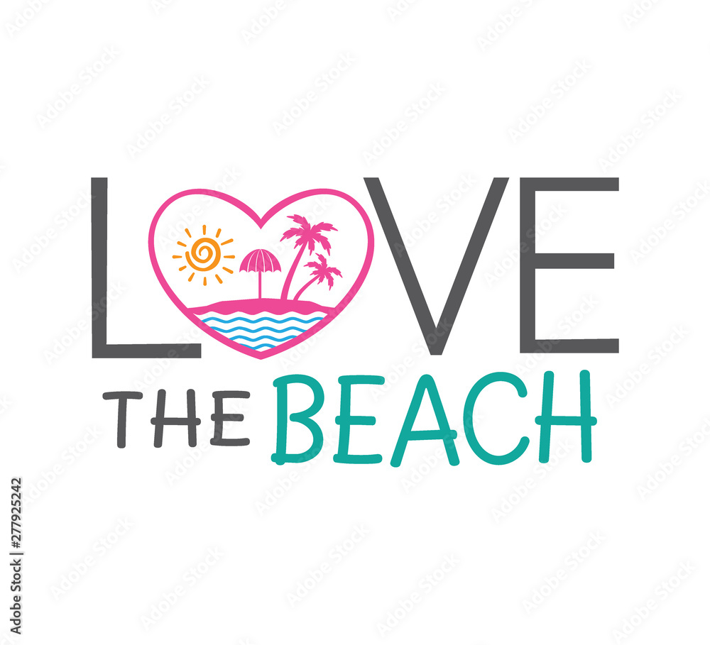 love the beach saying quote vector design for printable sign and card ...