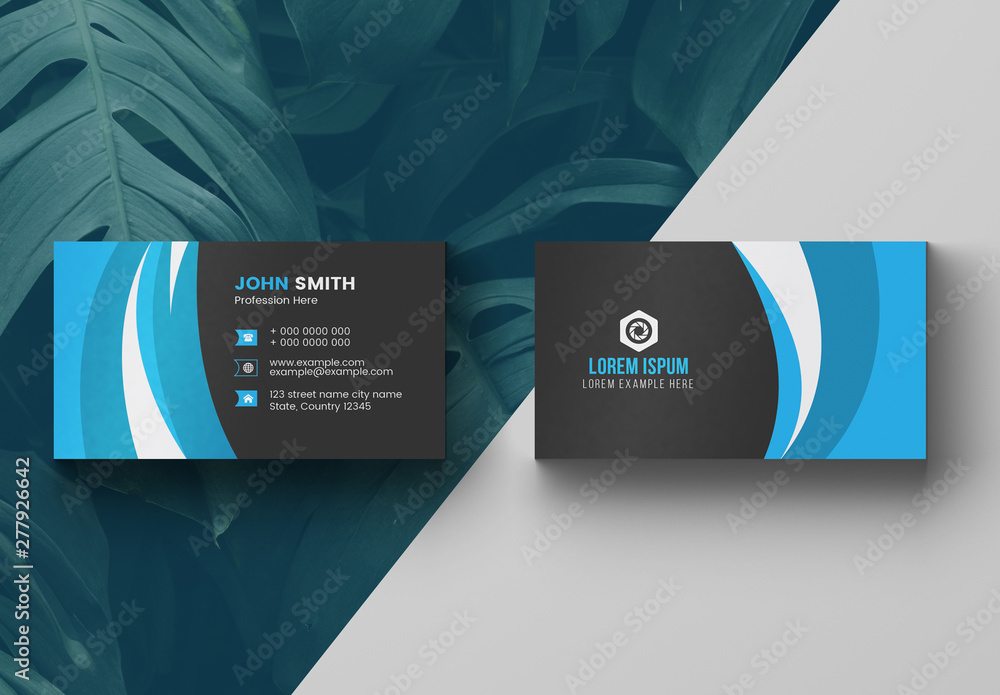 Blue Business Card Layout Stock Template | Adobe Stock