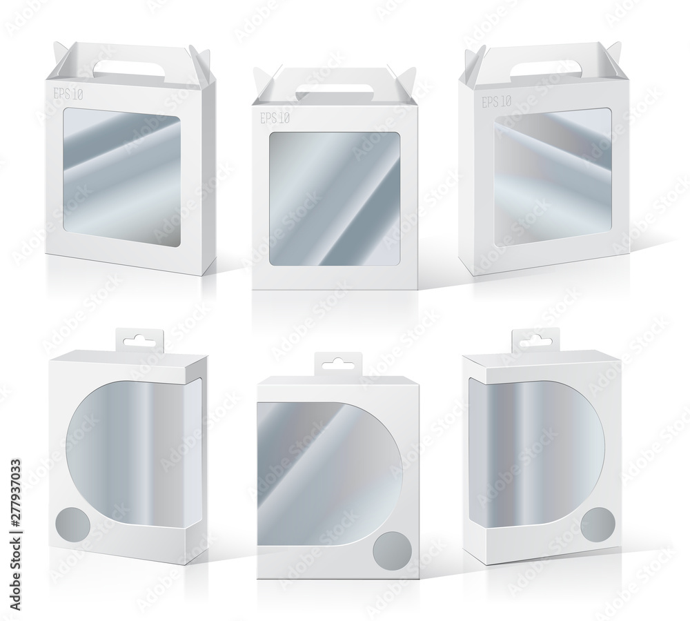 Carton Or Plastic Blank Package Box with a transparent plastic window ...