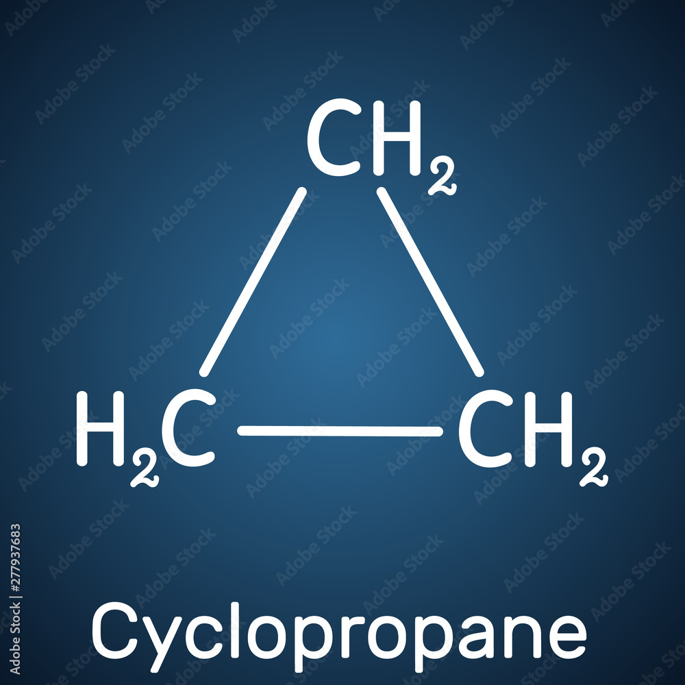 Cyclopropane cycloalkane molecule. It is an inhalation anaesthetic ...