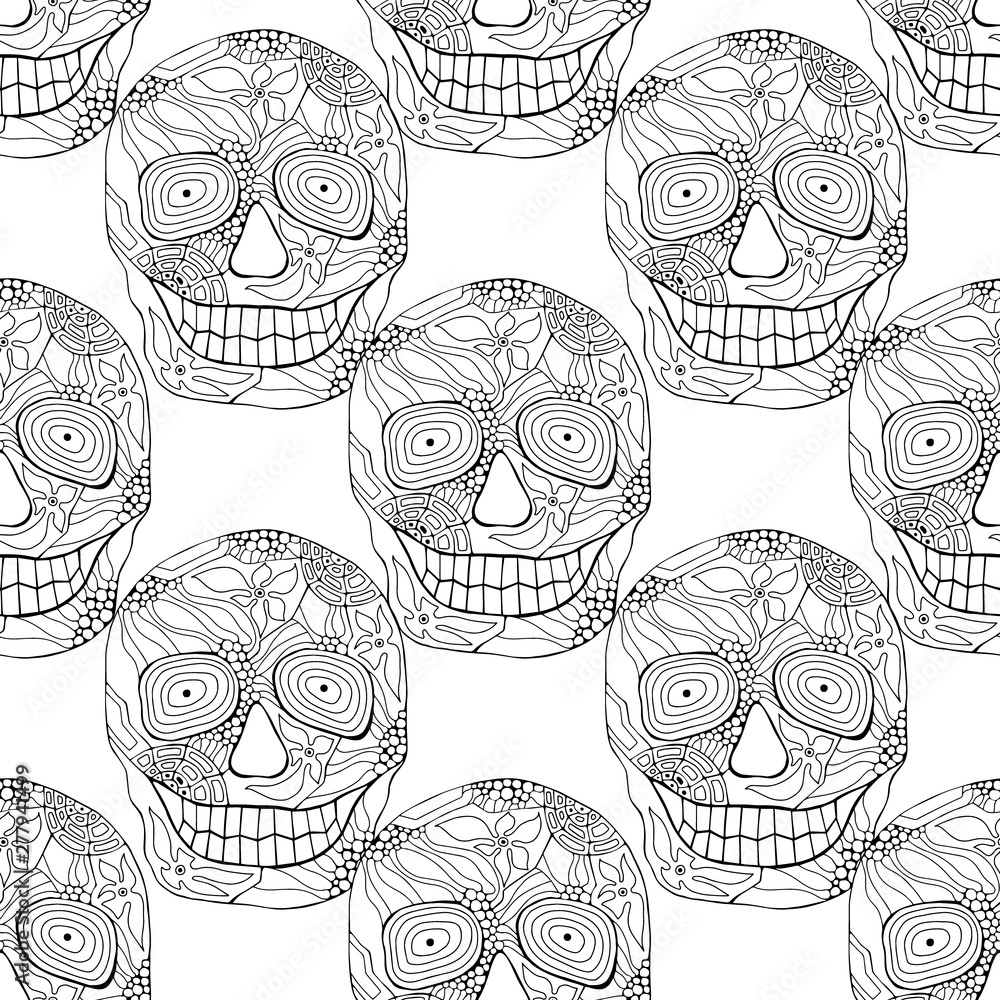 Spider Web And Skull Drawings