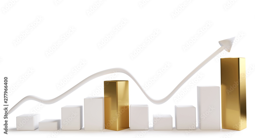 busines chart success symbol isolated on white background 3d ...