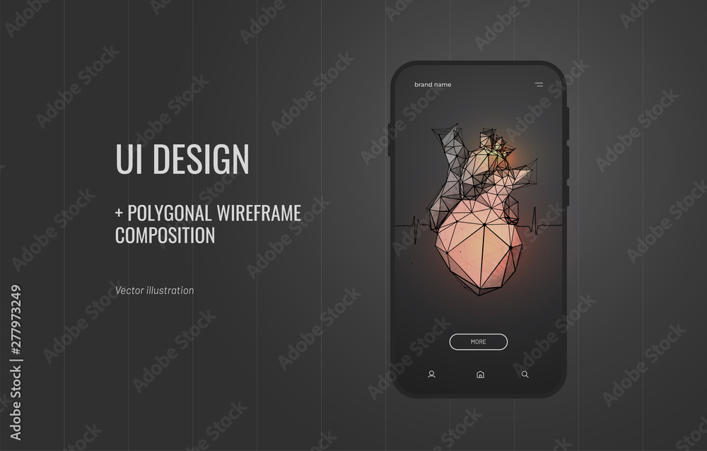Heart. UI design for cardiologist. Concept for application design ...