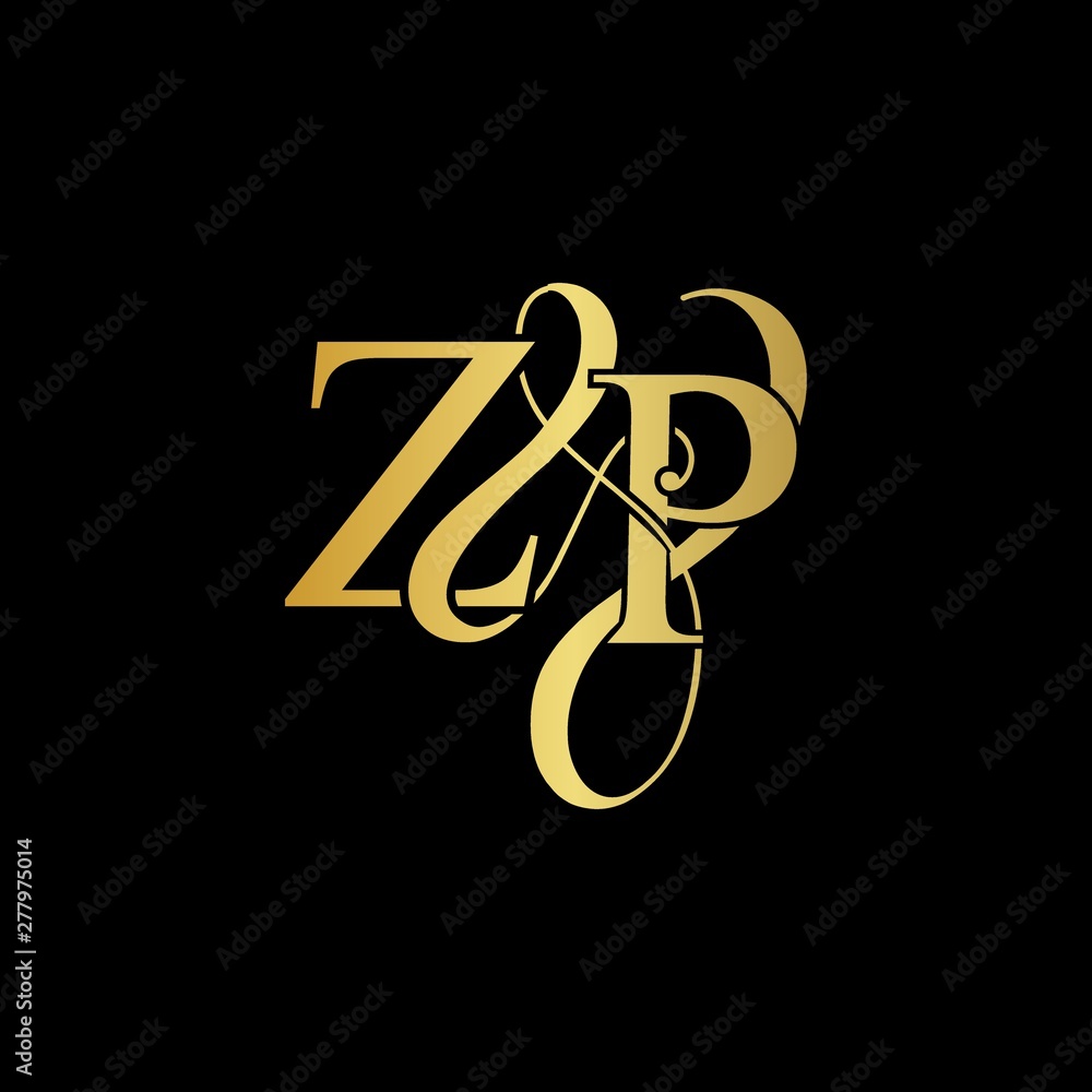 Z & P ZP logo initial vector mark. Initial letter Z & P ZP luxury art ...