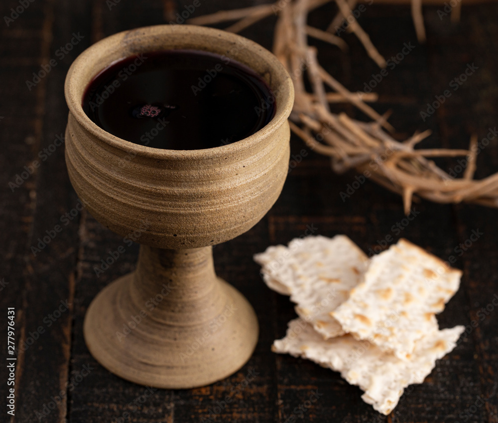 Holy Communion or Lords Supper Symbols of Jesus Christ Stock Photo ...