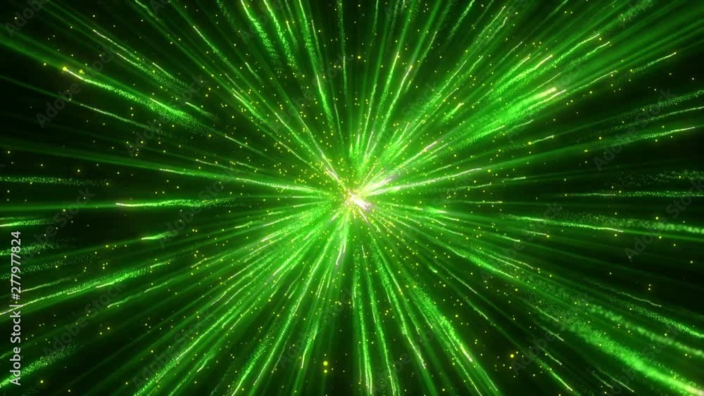 Explosion green lights sparkles. Glowing light explodes. Flare in ...