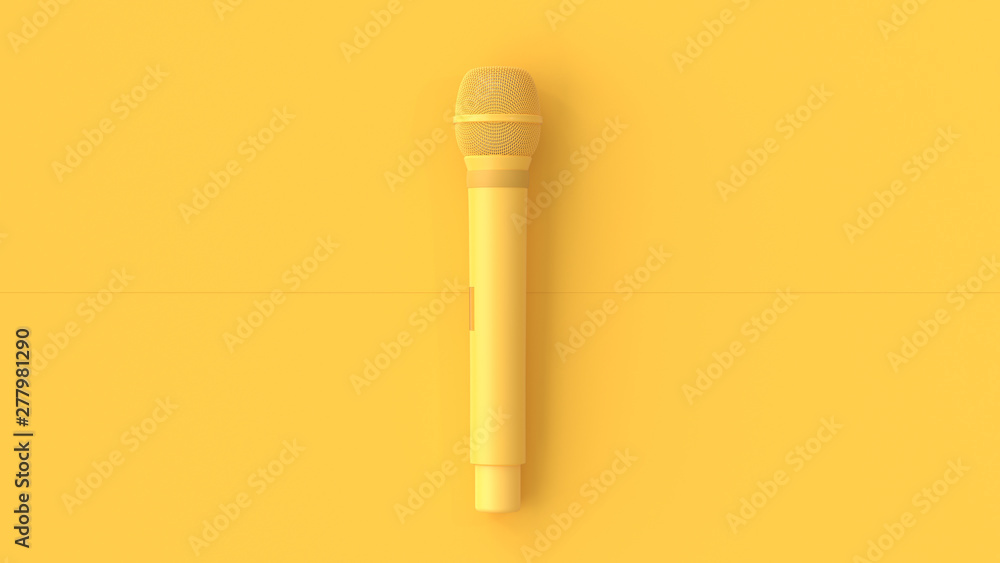 Yellow Microphone music background. Stock Illustration | Adobe Stock