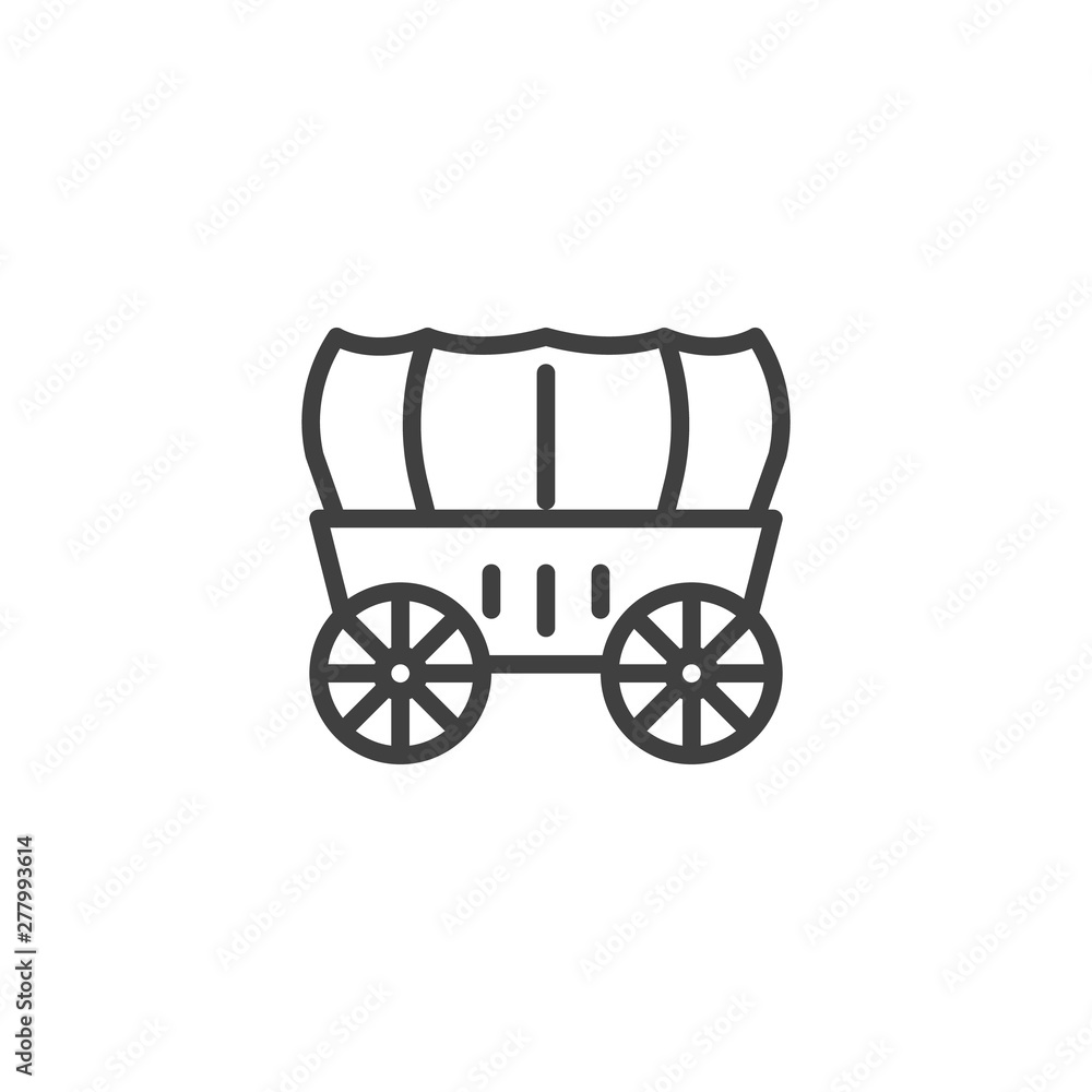 Wedding Coach line icon. Stagecoach linear style sign for mobile ...