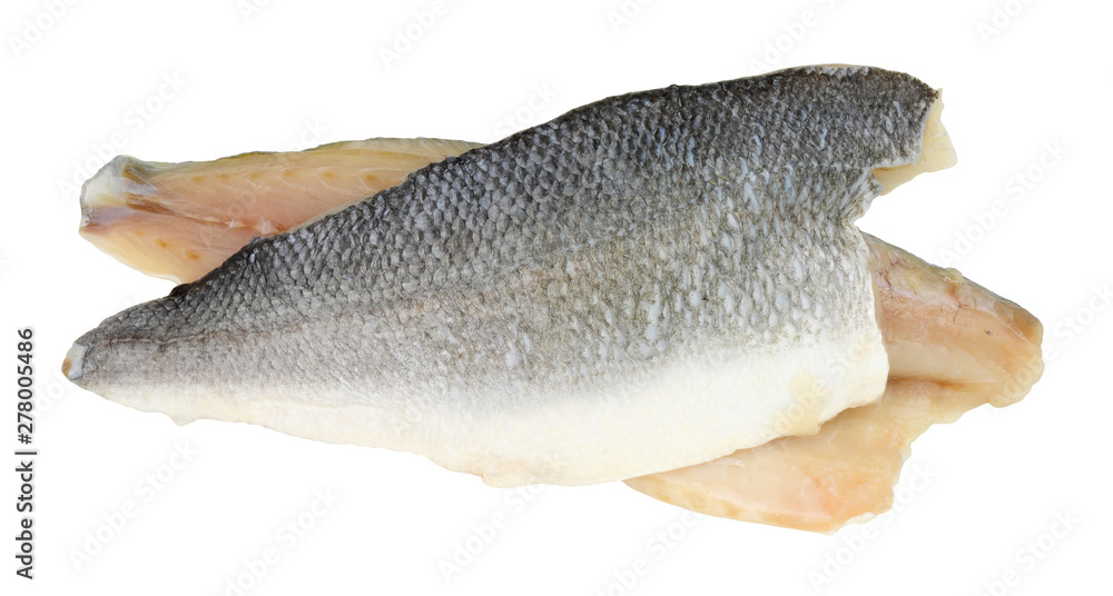 Raw basa fish fillets also known as river cobbler isolated on a white ...