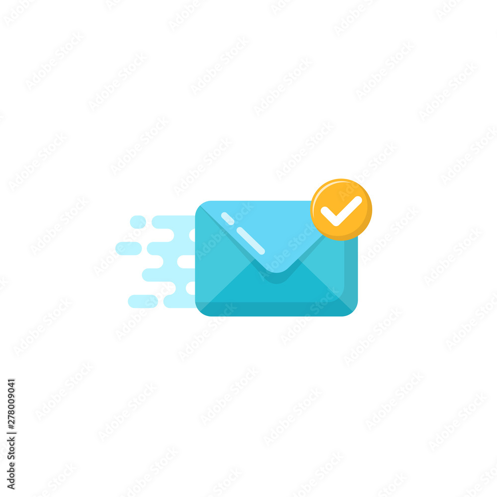 vector icon of message.sent successfully. simple flat design vector ...