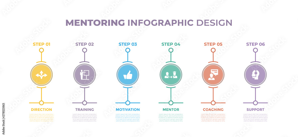 Modern design elements for Mentoring concept Multicolor infographics ...
