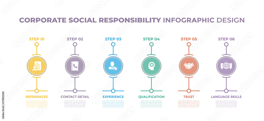 Modern design elements for Corporate Social Responsibility concept ...