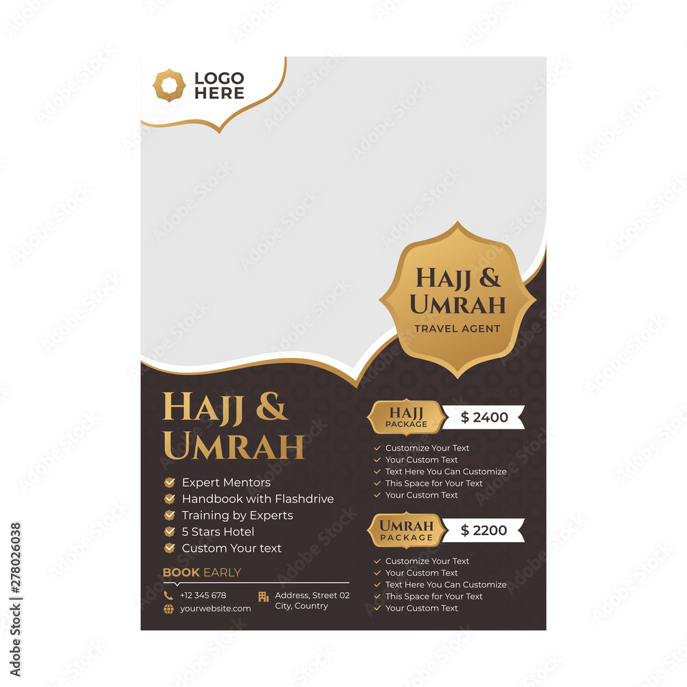 islamic flyer template with pattern Stock Vector | Adobe Stock