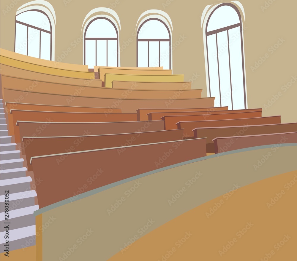 University,lecture hall.Interior.Vector image. Stock Illustration ...