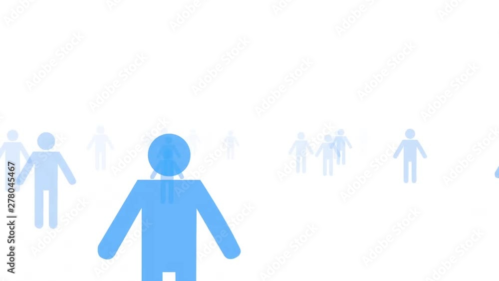 Silhouette population growth concept on white background. 4k Stock ビデオ ...