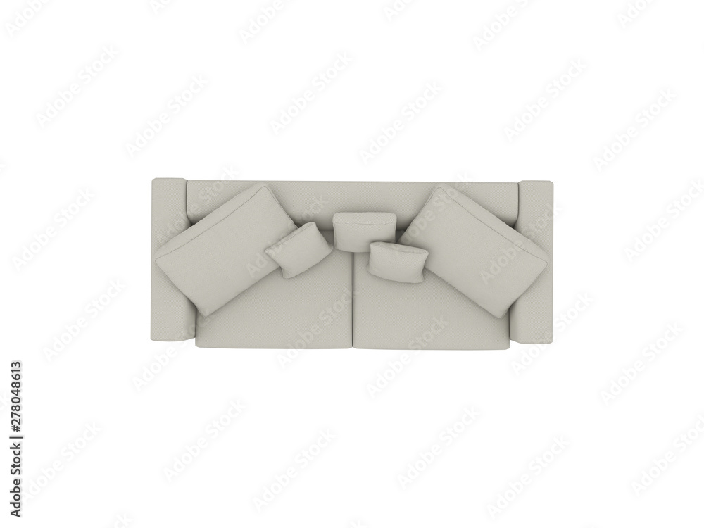 Grey sofa top view path selection Stock Illustration | Adobe Stock