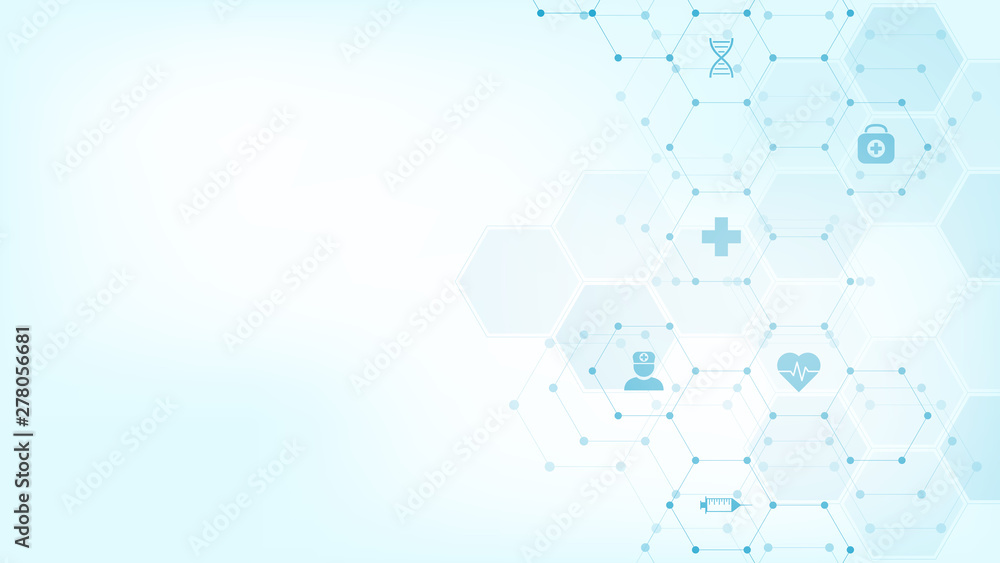 Abstract medical background with flat icons and symbols Stock Vector ...