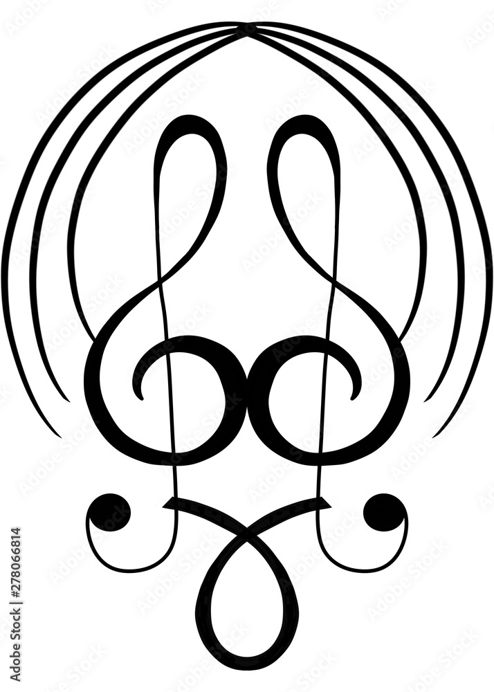 vector illustration of treble clef Stock Illustration | Adobe Stock