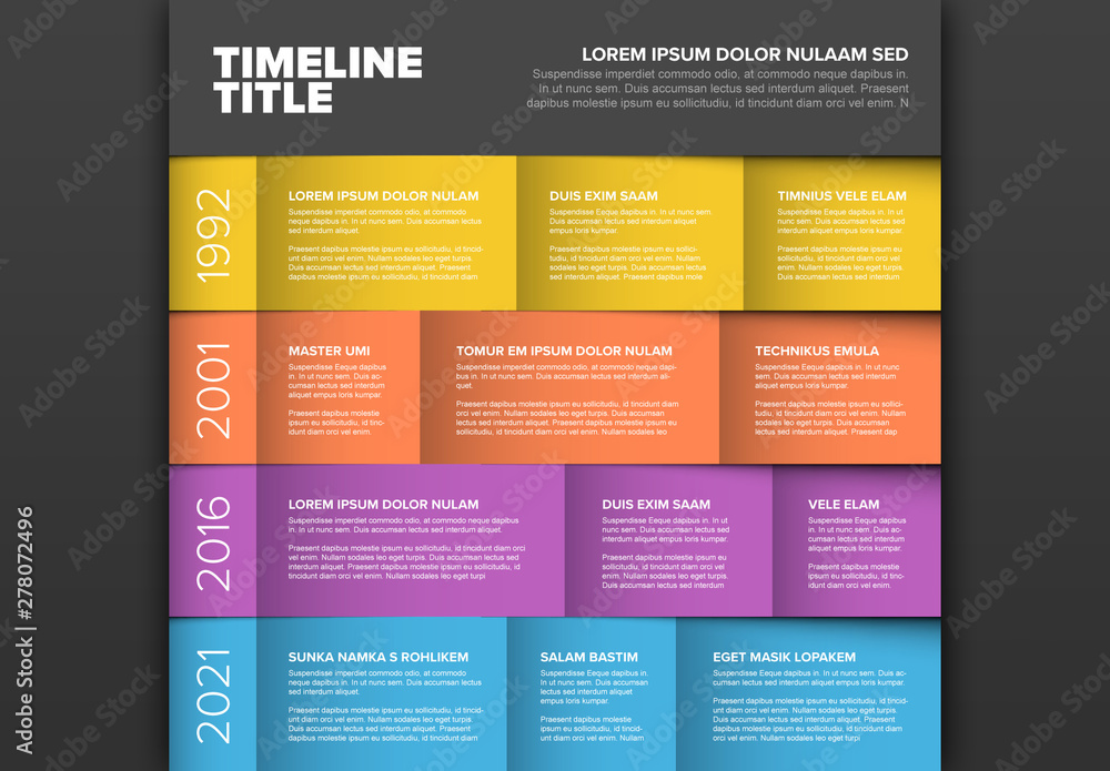 Timeline Informative Chart Layout with Blocks Elements Stock Template ...