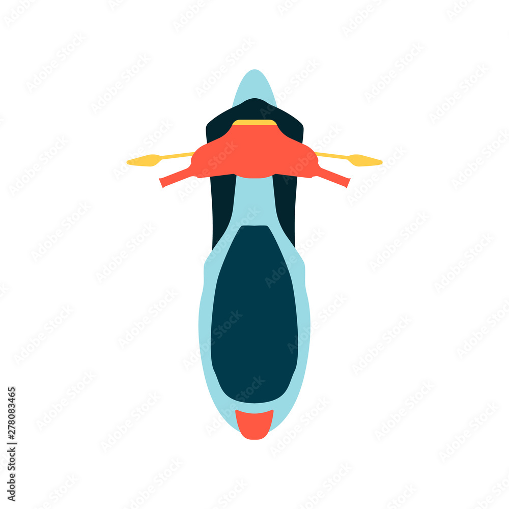 Motorcycle with a windshield and top viewn flat vector illustration ...