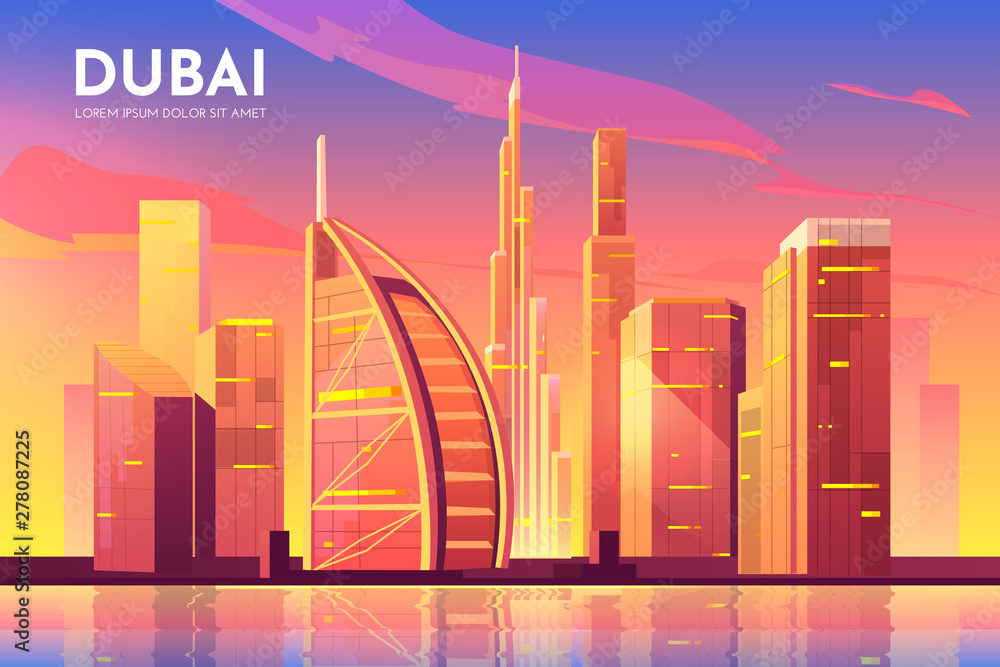 Dubai, UAE city view. United Arab Emirates cityscape architecture ...