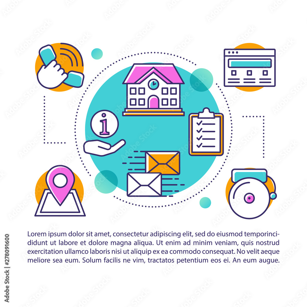Education system article page vector template. College admission ...