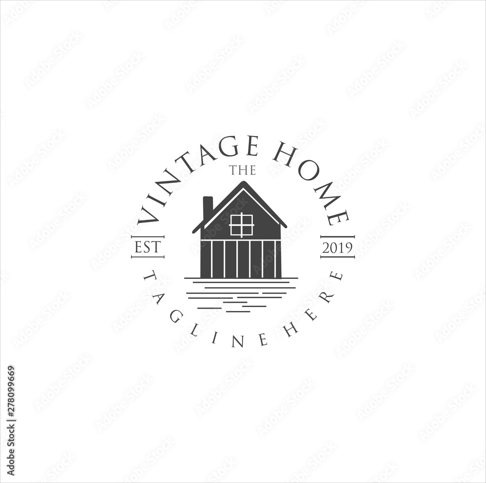 vintage home for architectural logo icon vector template, Vintage real ...