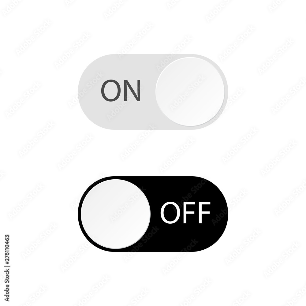 Set of On and Off toggle switch buttons.Black and white switch buttons ... Set of On and Off toggle switch buttons.Black and white switch buttons ...
