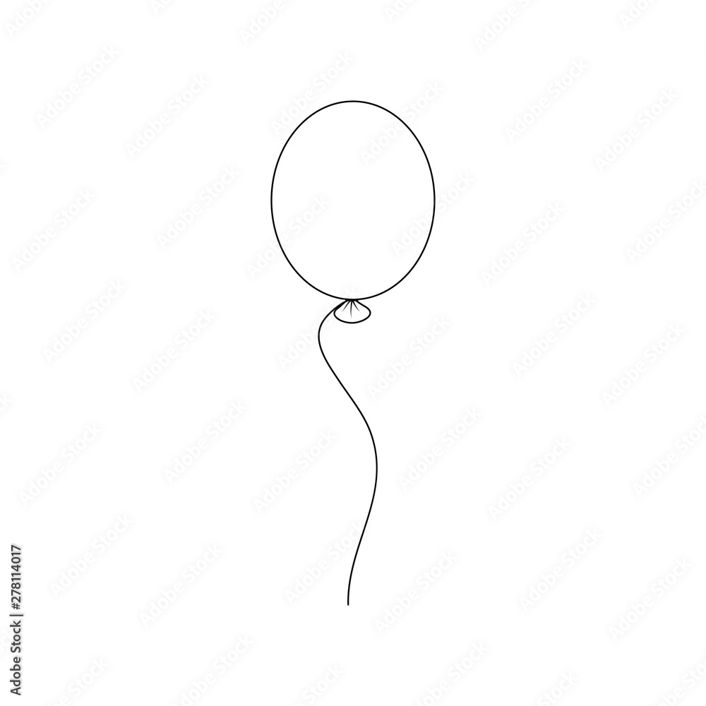 outline balloon cartoon illustration isolated on white background Stock ...