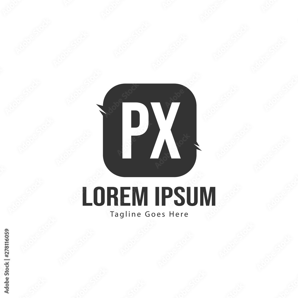Initial PX logo template with modern frame. Minimalist PX letter logo ...