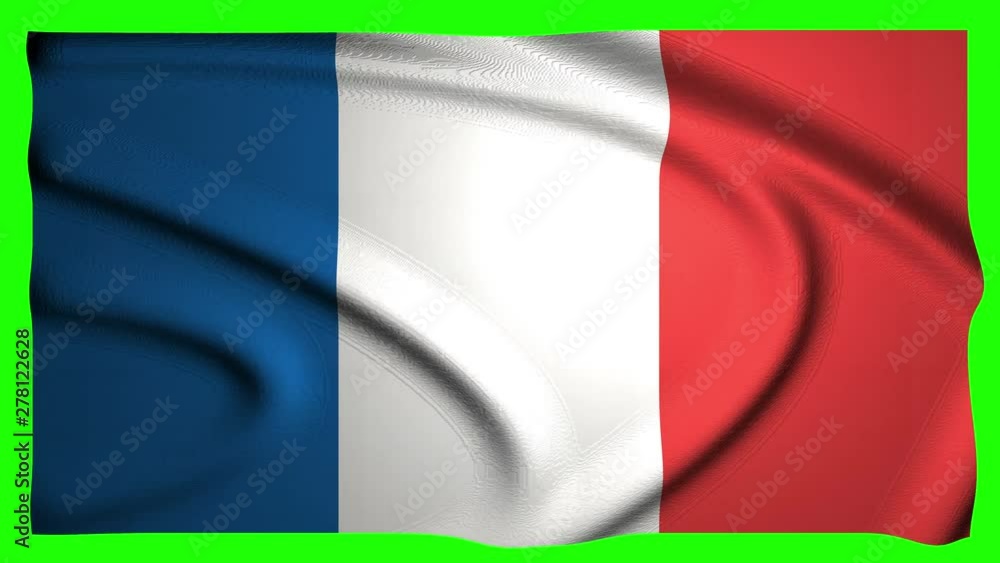 france Animation Flag Animation Green Screen Animation france Waving ...