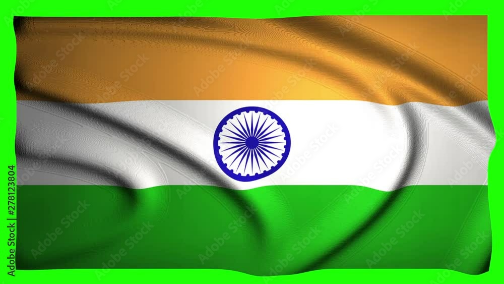india Animation Flag Animation Green Screen Animation india Waving Flag ...