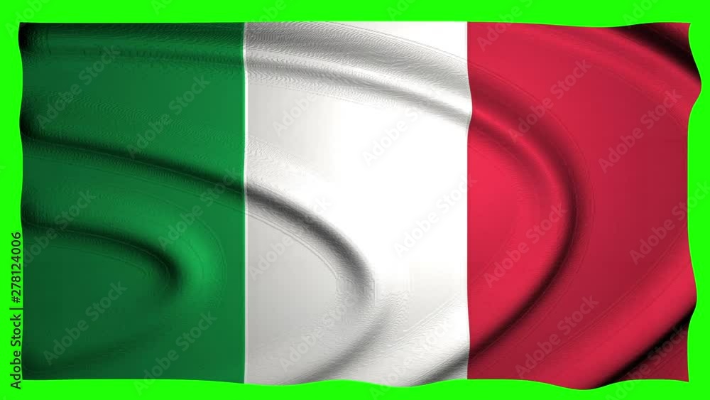 italia Animation Flag Animation Green Screen Animation italia Waving ...