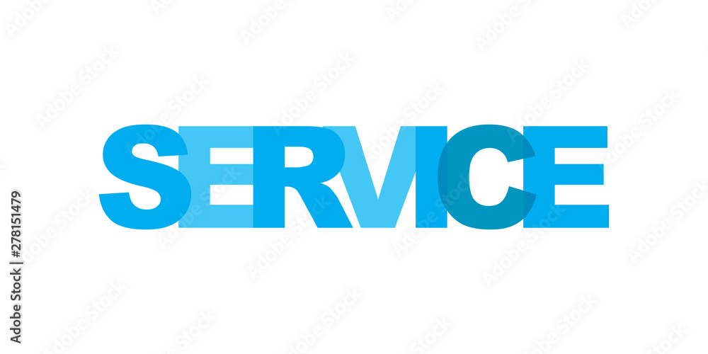 Service business card text. Modern lettering poster. Color word art ...