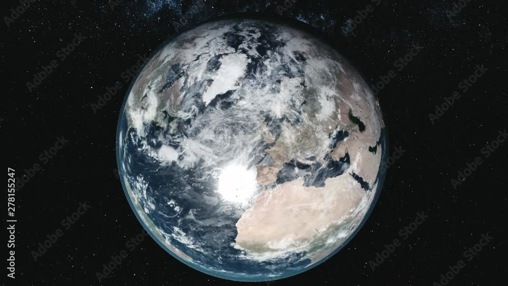 motion graph planet Earth model with illuminated mainlands on orbits ...