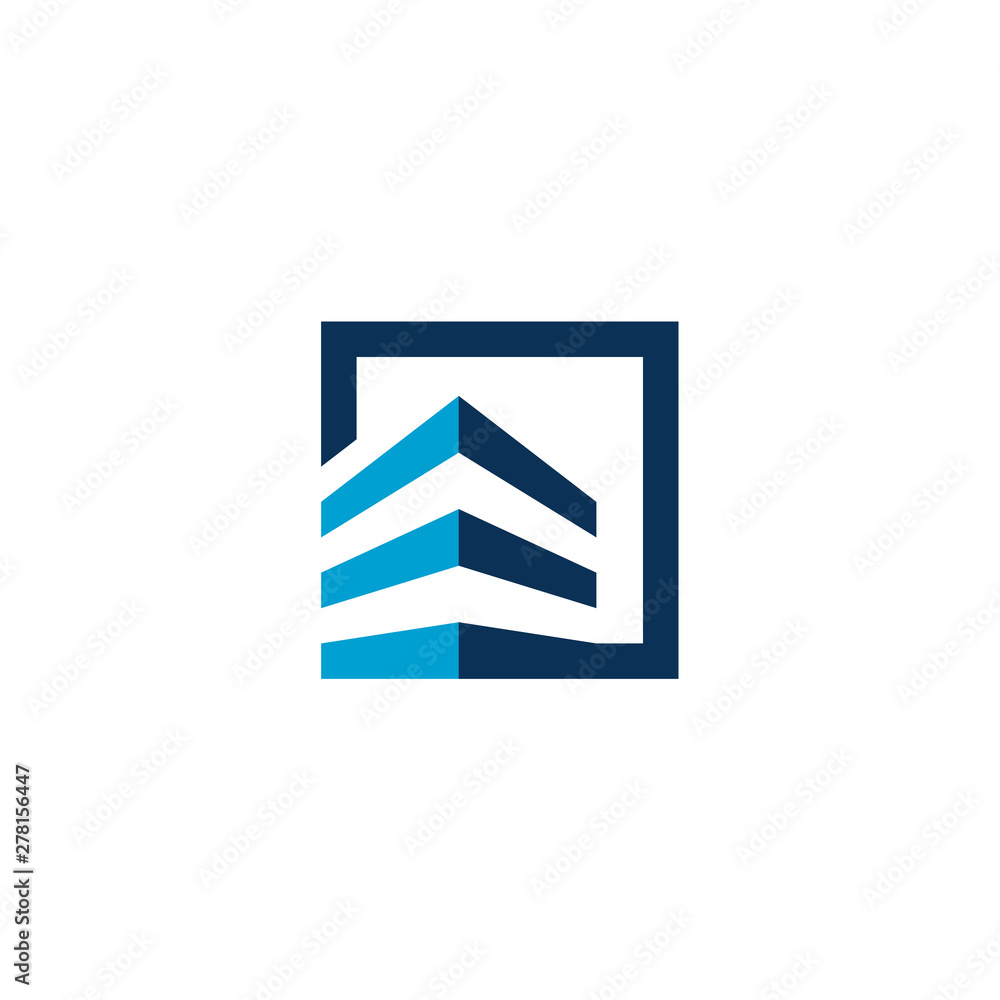 building square logo monogram blue Stock Vector | Adobe Stock