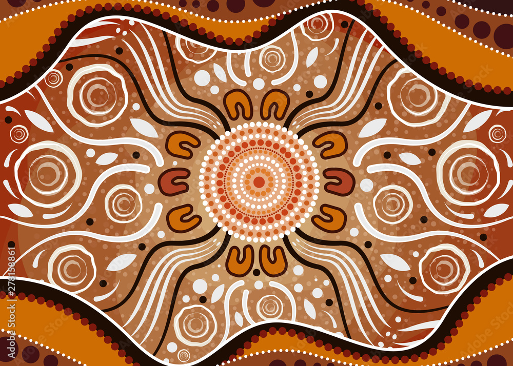 Aboriginal art vector background Stock Vector | Adobe Stock