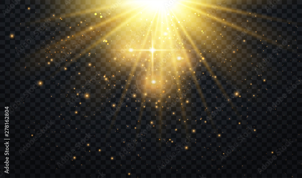 Abstract Light Overlay Effect on Transparent Background. Sparkles ...