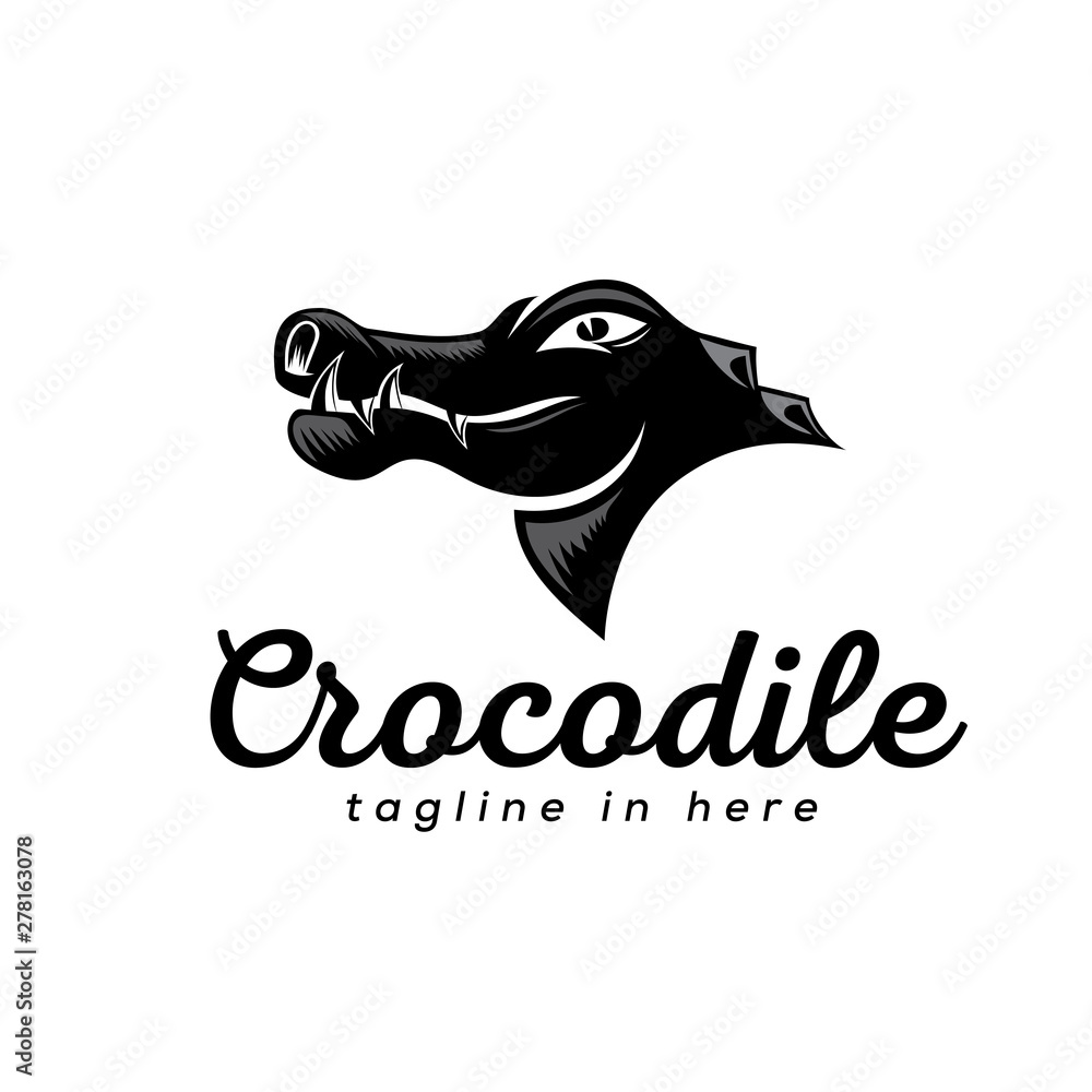 simple crocodile logo design inspiration Stock Vector | Adobe Stock