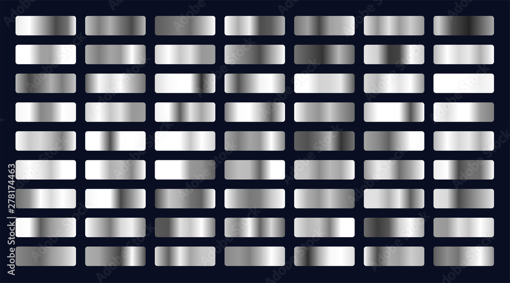 big set of silver gradients Stock Vector | Adobe Stock