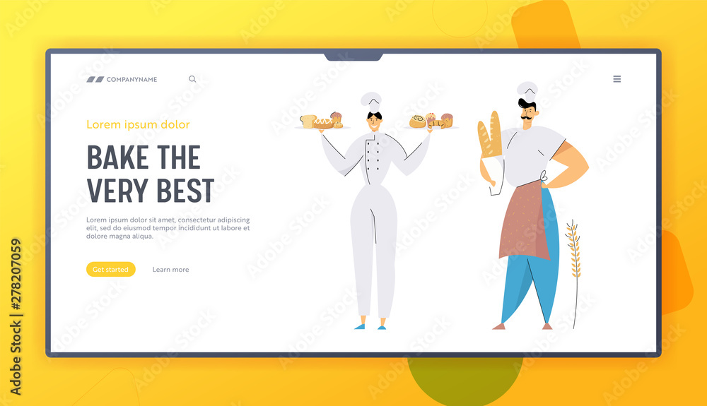 Bakers Male and Female Characters Wearing Chief Toque and Uniform ...