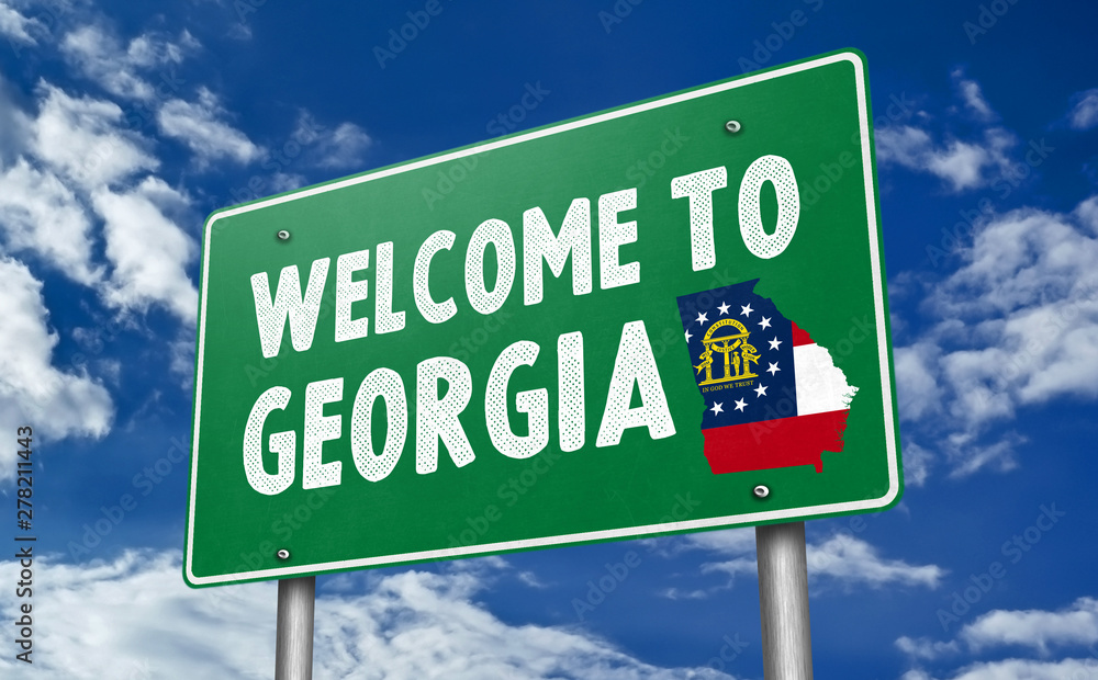 Welcome to Georgia - traffic sign illustration Stock Illustration ...