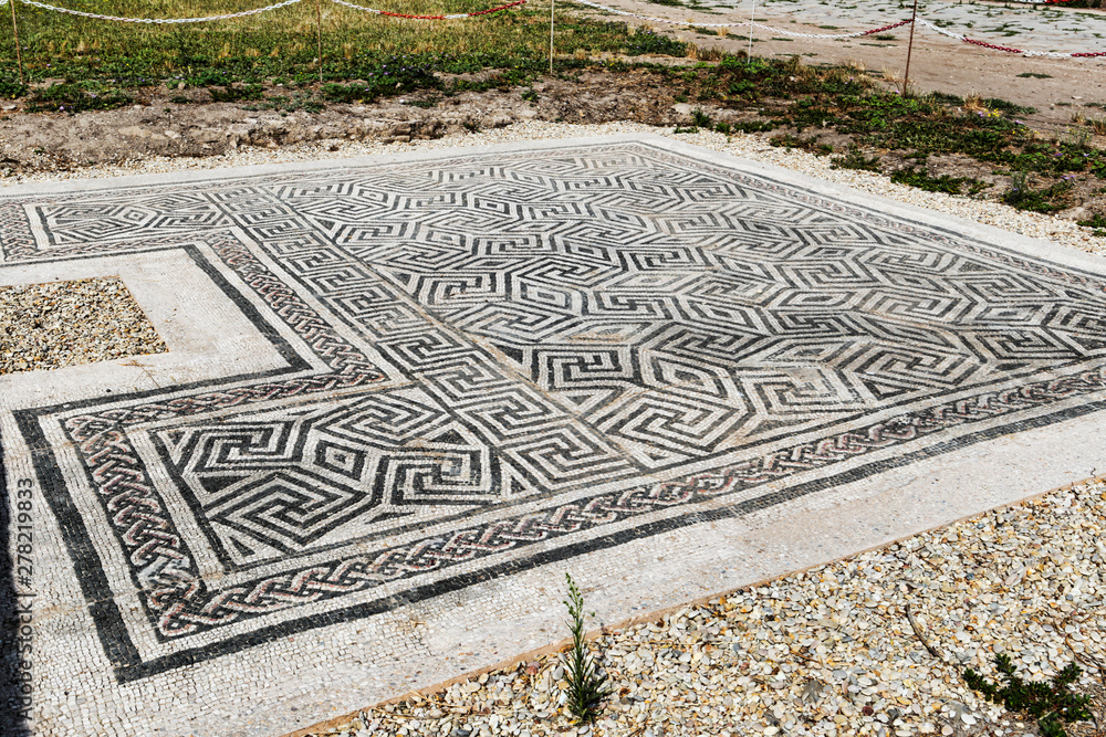 Roman mosaic pavement located in Piazza della Vittoria in the ...