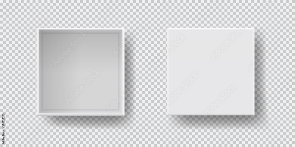 Box set top view with shadow, mock up model 3D. Stock Vector | Adobe Stock