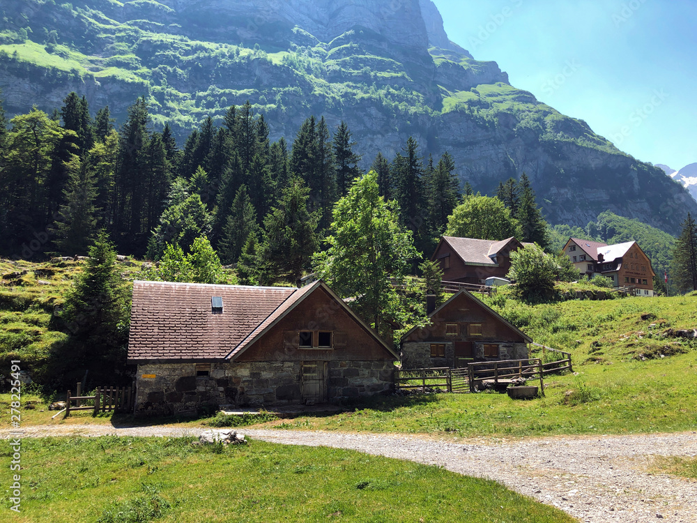 Rural traditional architecture with livestock farms in the ...