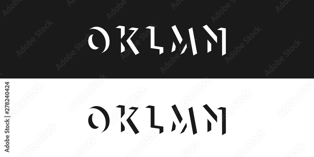 o, k, l, m, n logo set, modern 3d design letter character Stock Vector ...